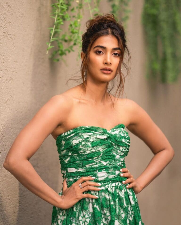 Pooja Hegde in green for her latest photoshoot - TrackTollywood