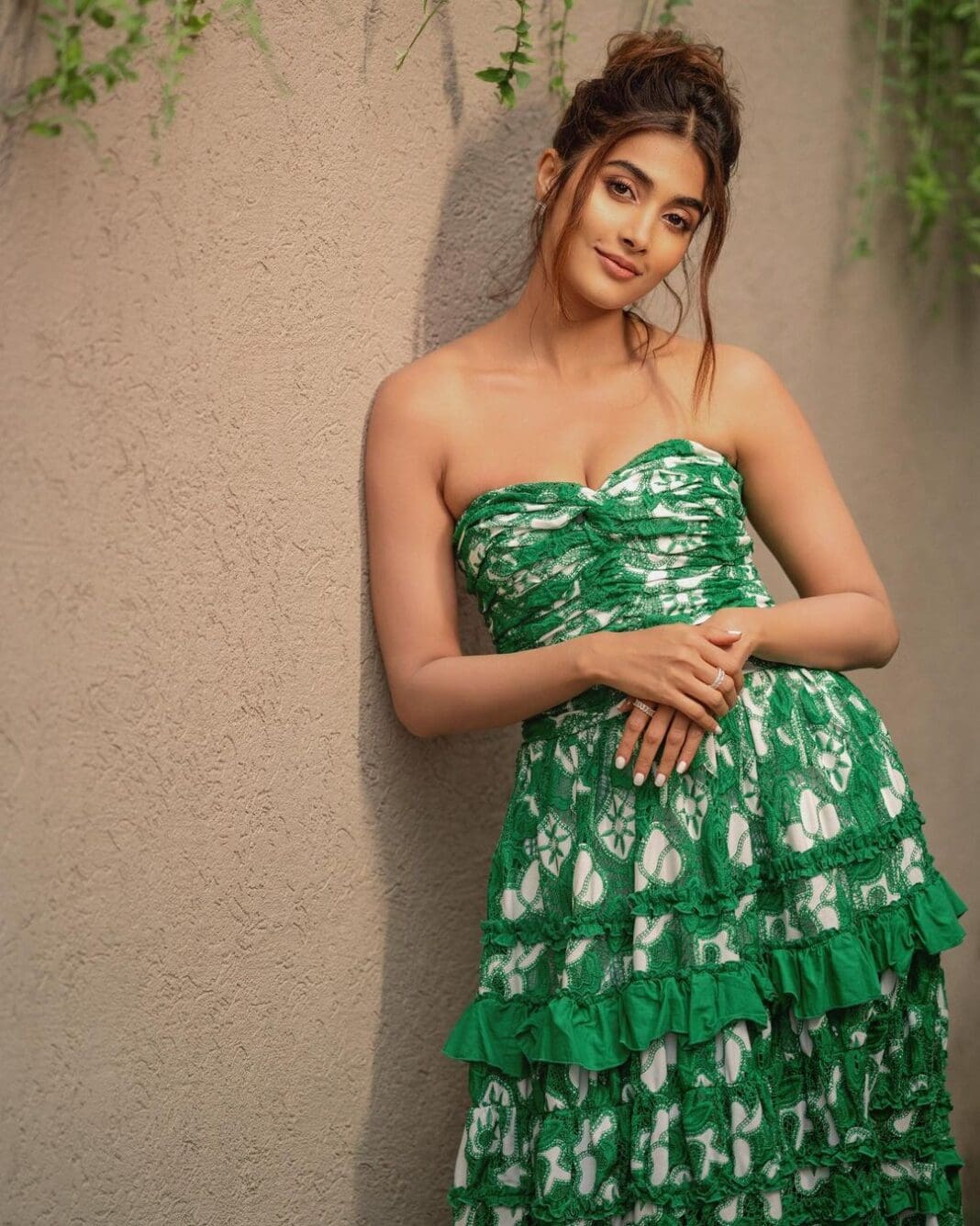 Pooja Hegde in green for her latest photoshoot - TrackTollywood