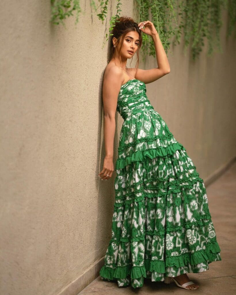 Pooja Hegde in green for her latest photoshoot - TrackTollywood