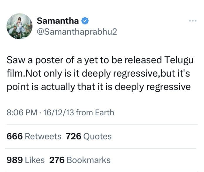 Netizens trolling Samantha on Kushi film’s regressive poster - TrackTollywood