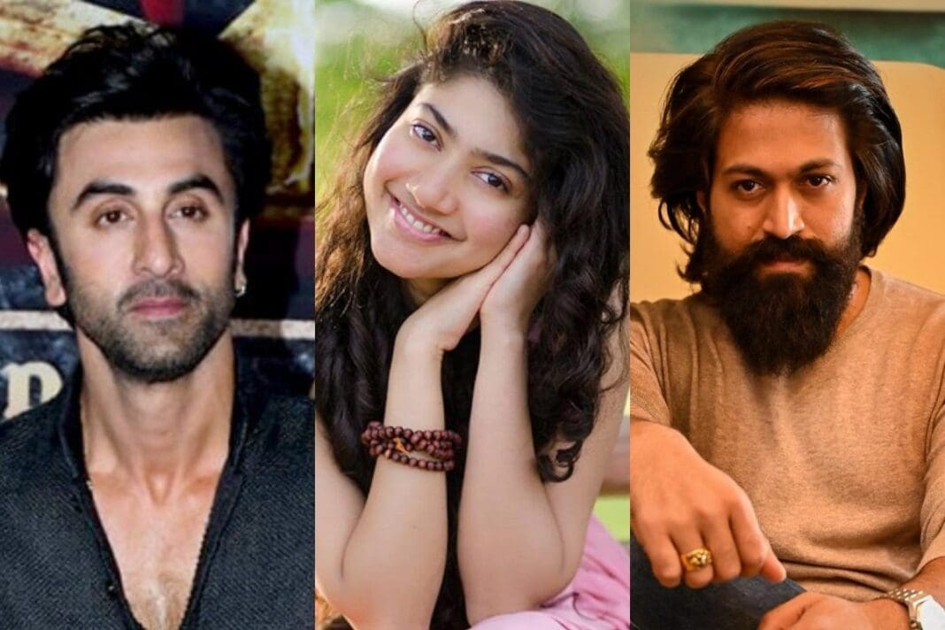 Ranbir Kapoor as Rama, Sai Pallavi as Sita, and Yash as Ravana in ...