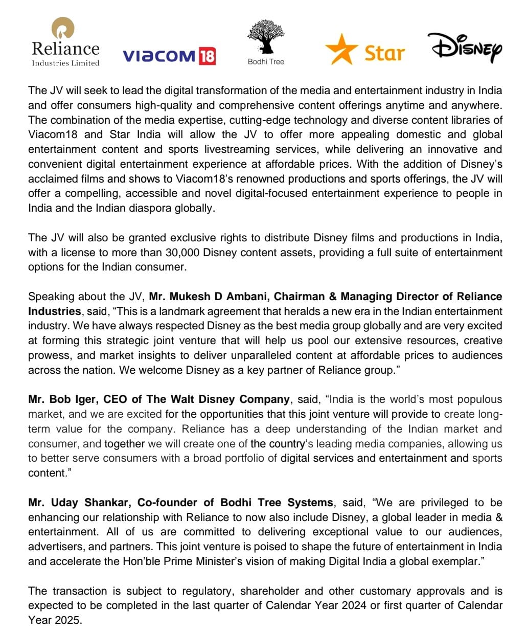 Reliance and Disney Merge: Here's What You Need to Know - TrackTollywood