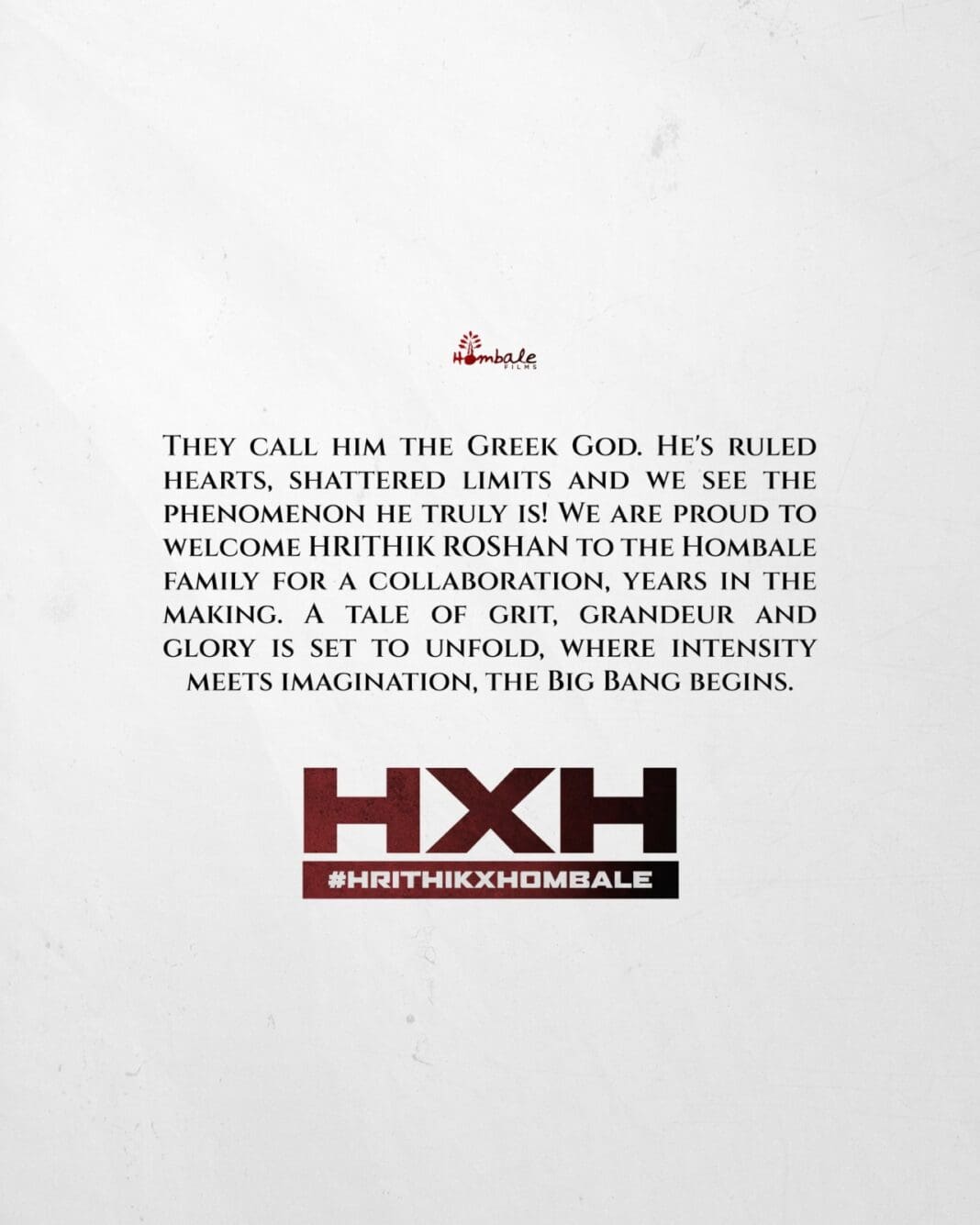 Hrithik Roshan Joins Hands With Hombale Films - TrackTollywood